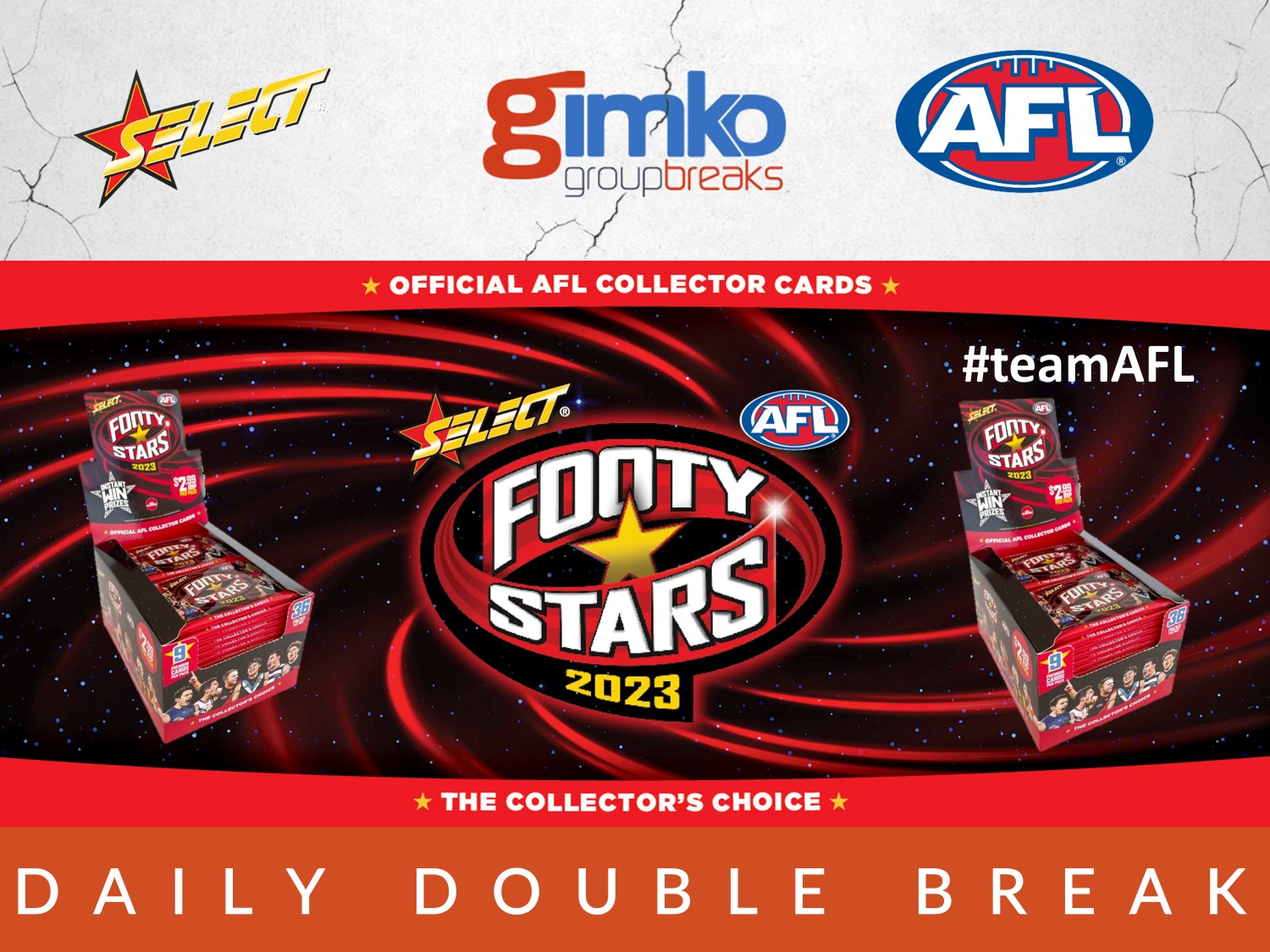 #2122 AFL FOOTBALL 2023 FOOTY STARS DAILY DOUBLE BREAK - SPOT 11 | Gimko