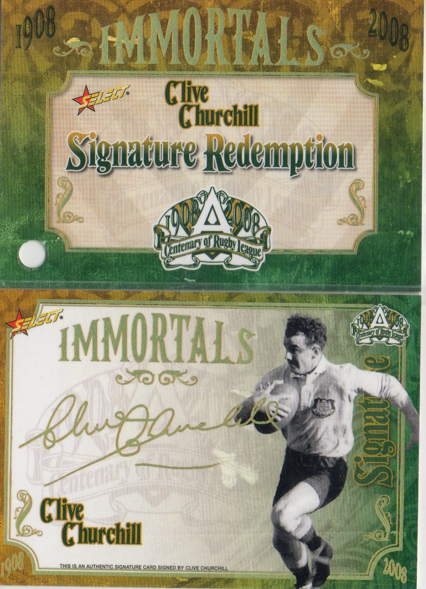 2008 Centenary Clive Churchill Immortal Signature #63/125 | Gimko