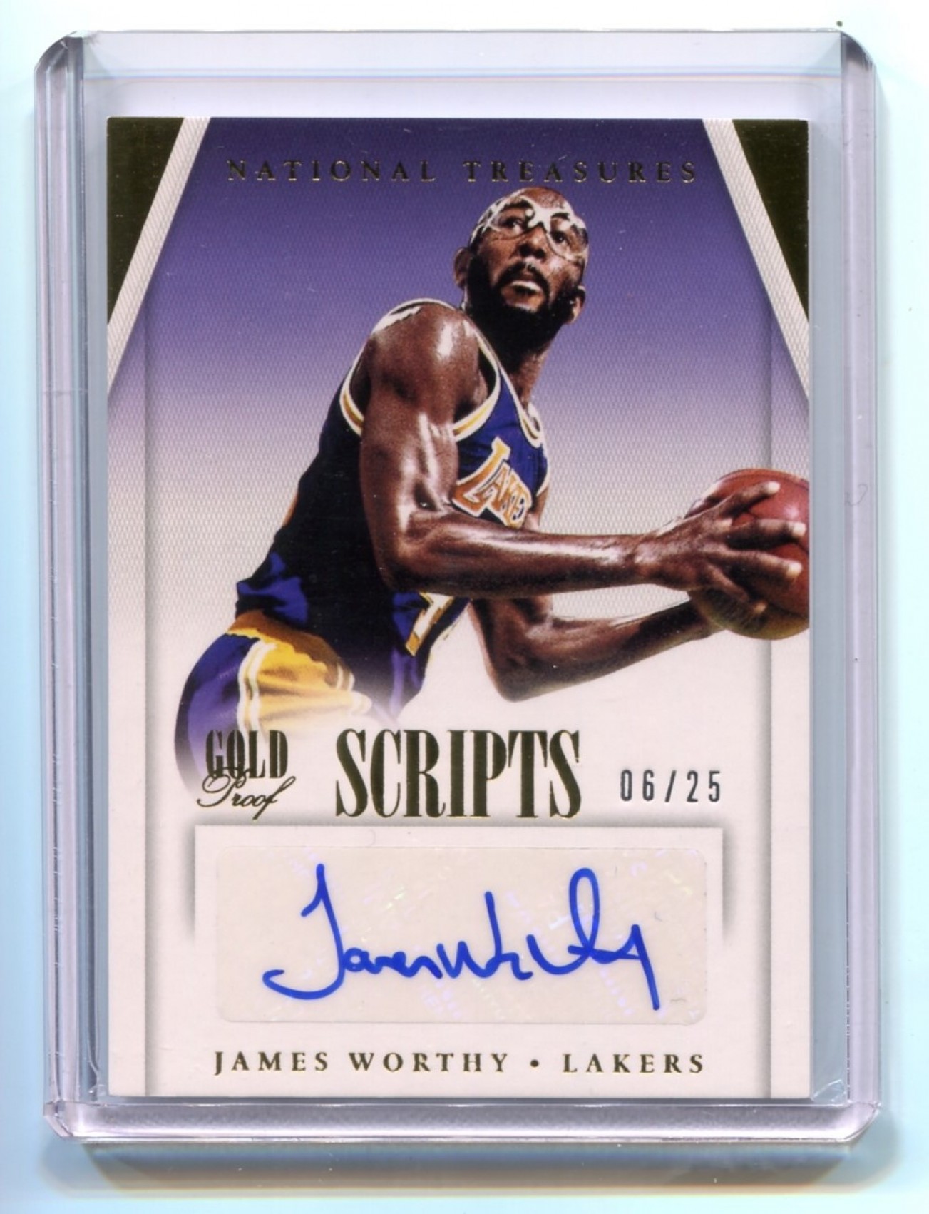 2013-14 Panini National Treasures Scripts Gold James Worthy 06/25 - Los ...