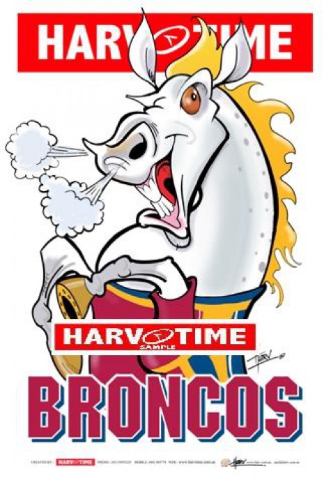 Brisbane Broncos Mascot (Harv Time Poster) | Gimko