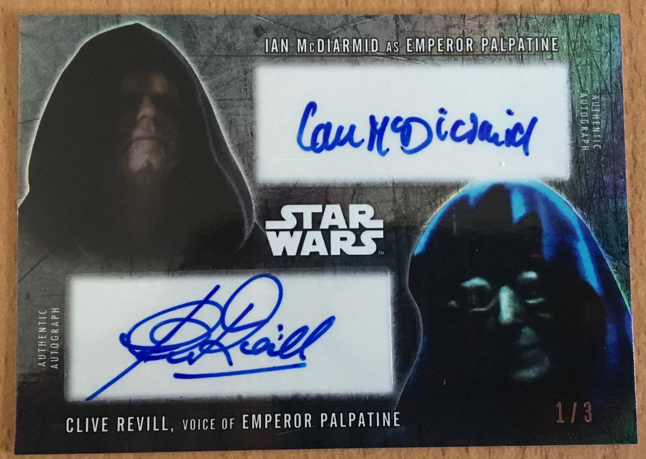 Ian McDiarmid Clive Revill 2016 Star Wars Evolution Auto Autograph Card ...